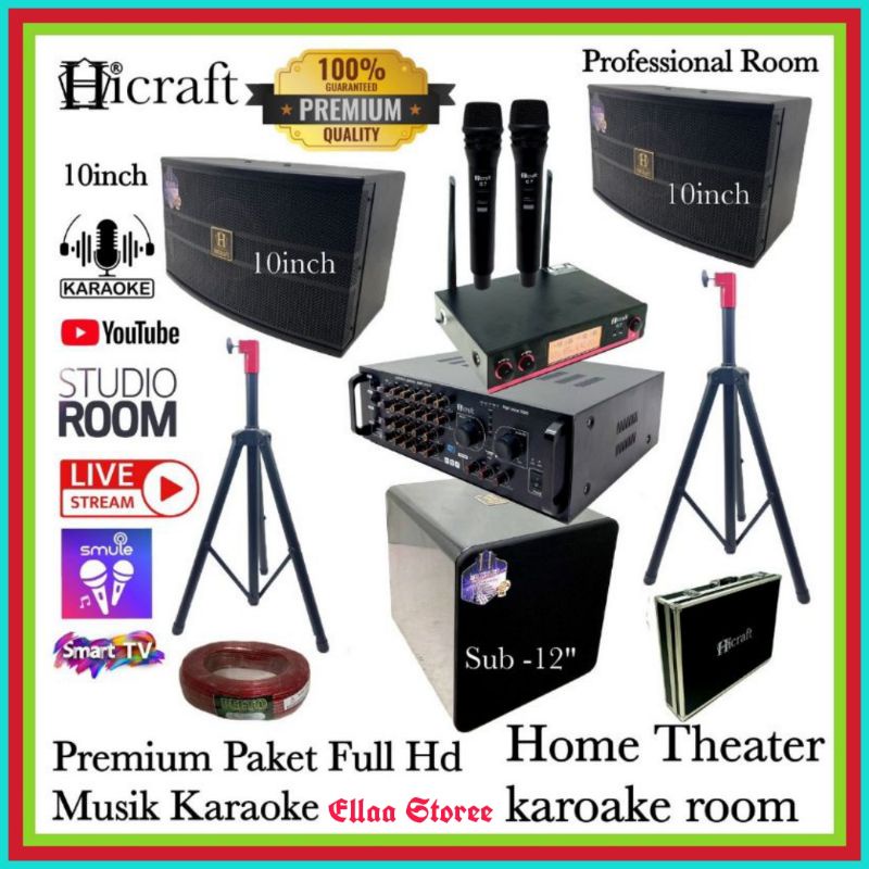 Jual Paket ROOM KARAOKE Bluetooth HICRAFT Speaker 10 Subwoofer 12 Inch,Karaoke Smart Tv Di ...