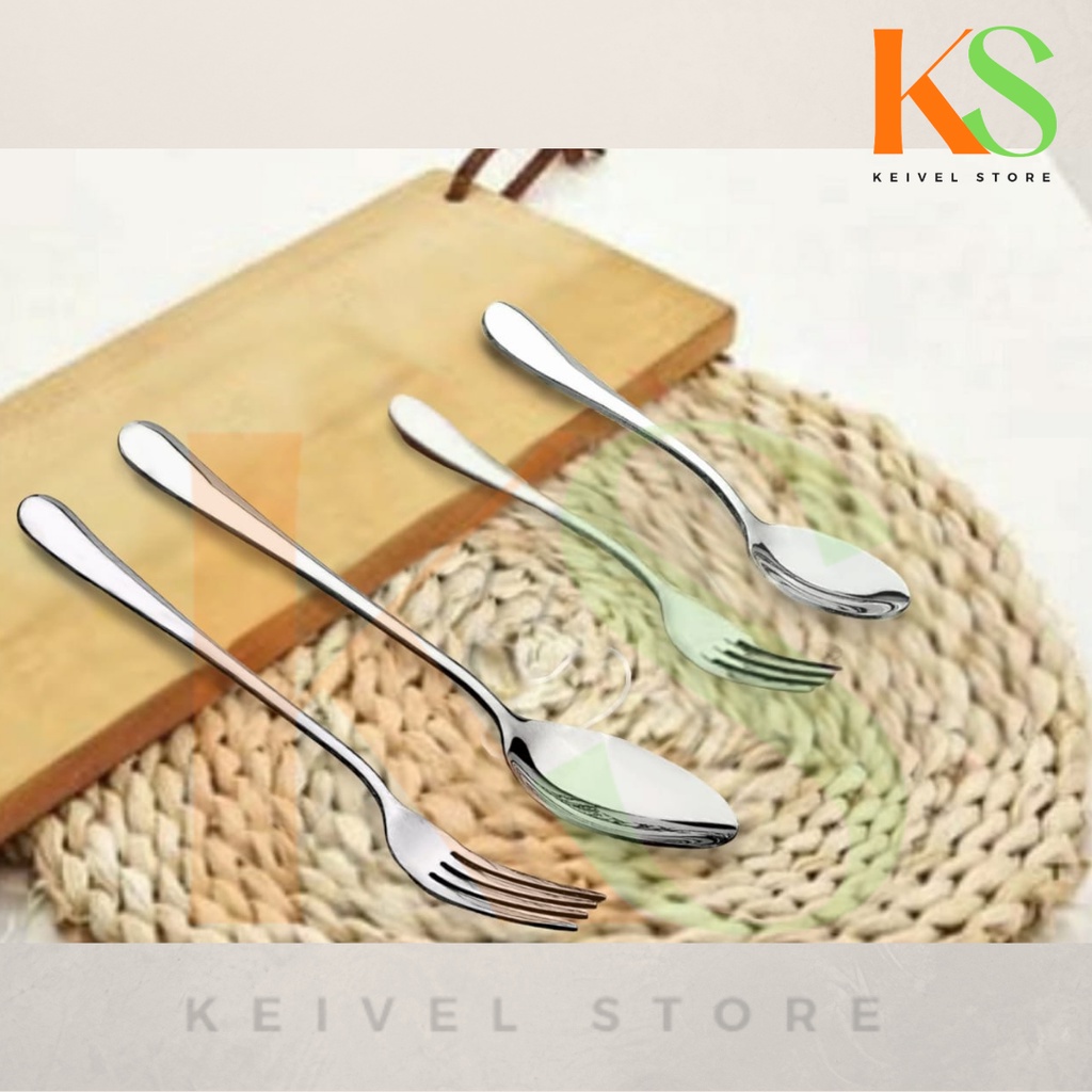 Jual Sendok Garpu Makan Alat Makan Dessert Stainless Steel Asli Tebal ...