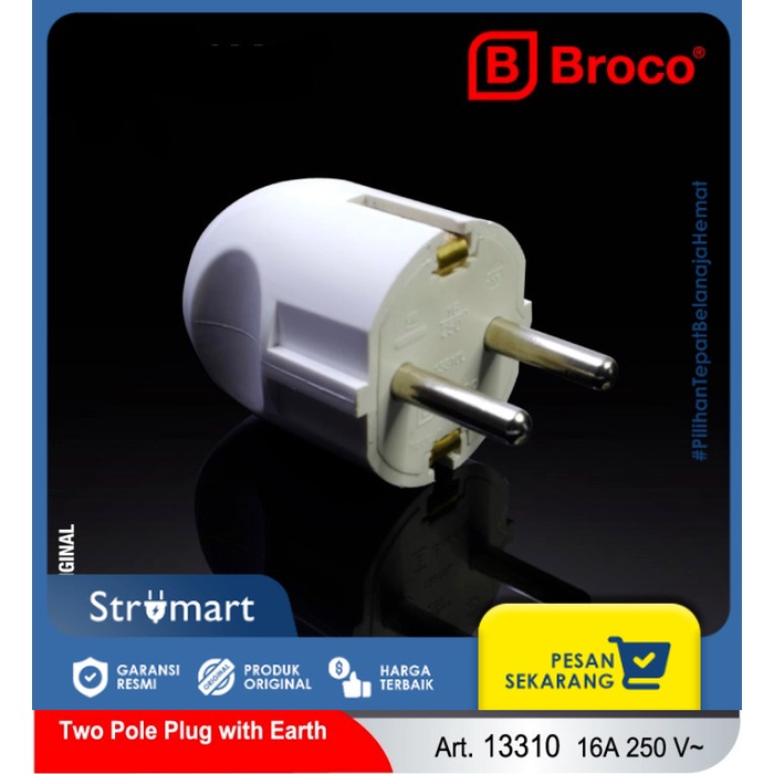 Jual STEKER ARDE BROCO 13310 / COLOKAN LISTRIK BROCO | Shopee Indonesia