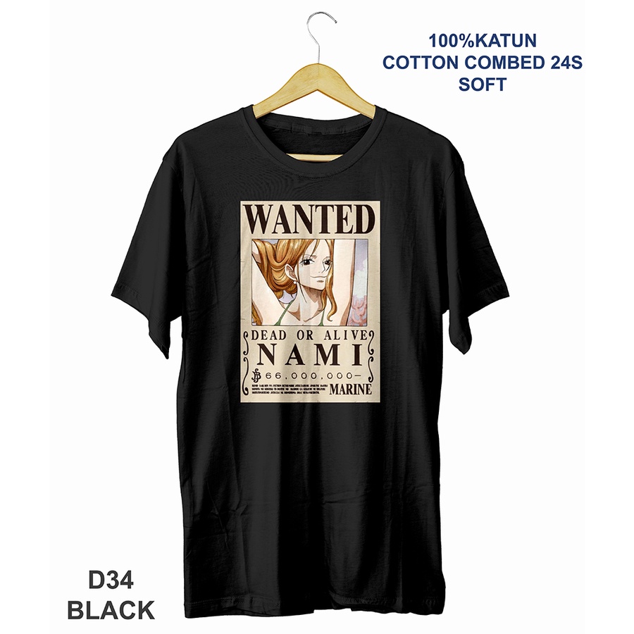 Jual Kaos Wanted Poster Nami One Piece Anak Dewasa | Shopee Indonesia