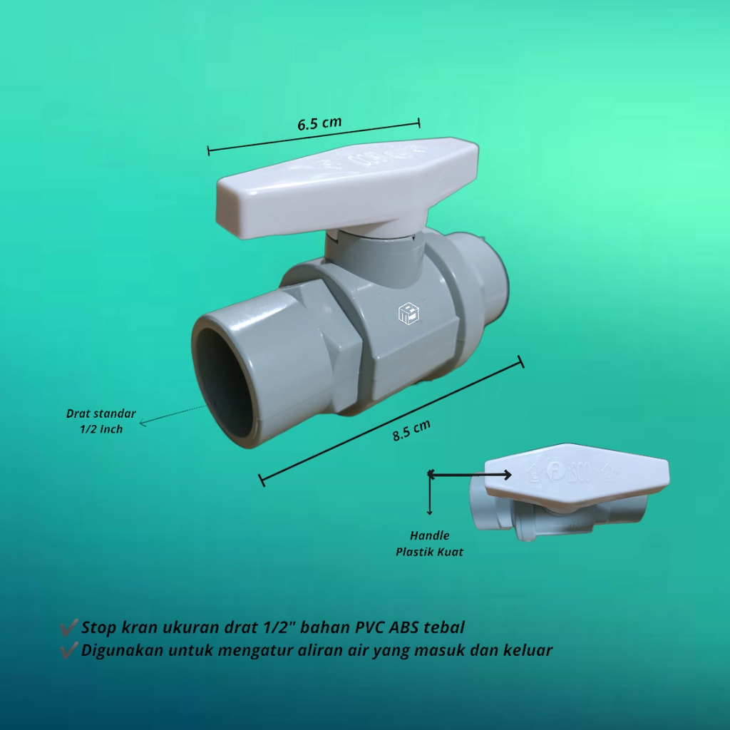 Jual Stop Kran PVC Ball Valve Kran Air Pipa Pengatur Aliran Air Tebal ...