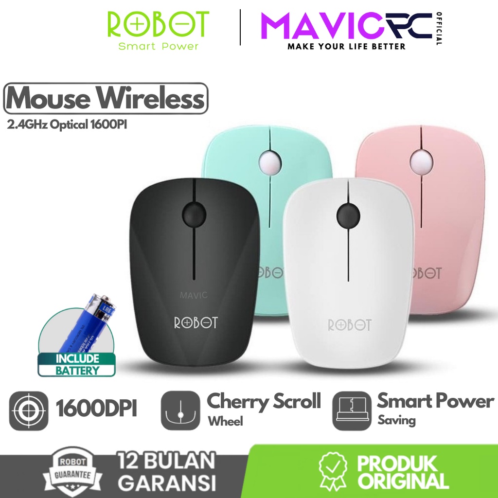 Jual ROBOT M220 Mouse Wireless Robot 2.4G Optical Mouse Gaming 1600DPI ...