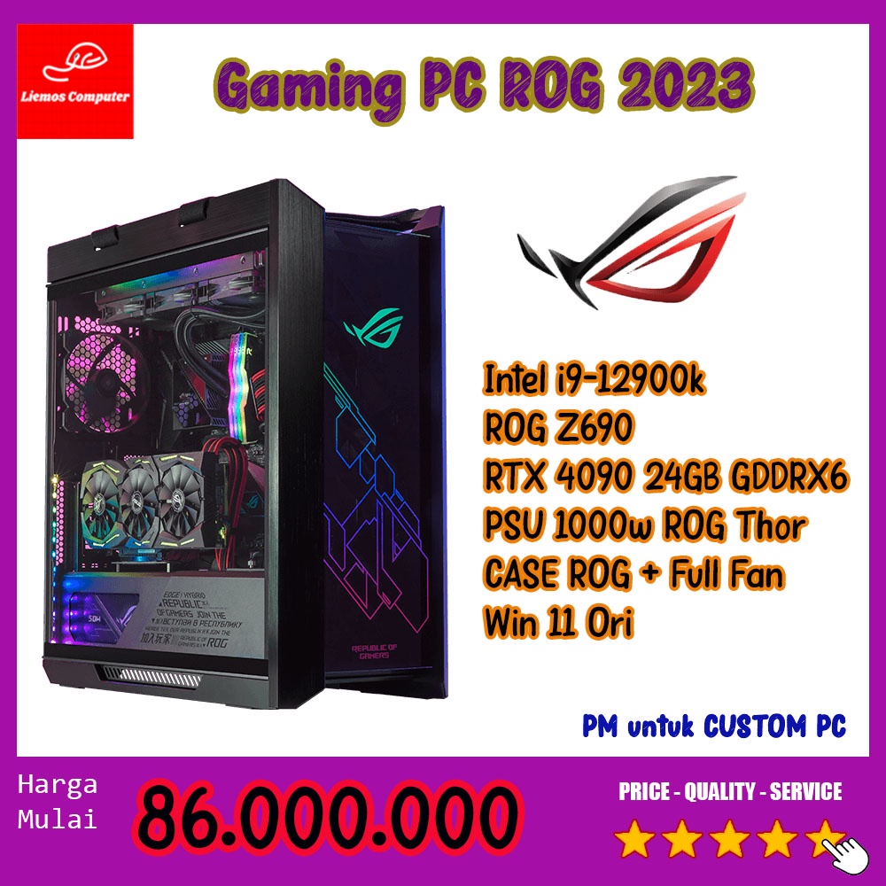 Jual PC Rakitan Gaming Design | Core i9-12900K | RTX 4090 24GB ROG Asus ...