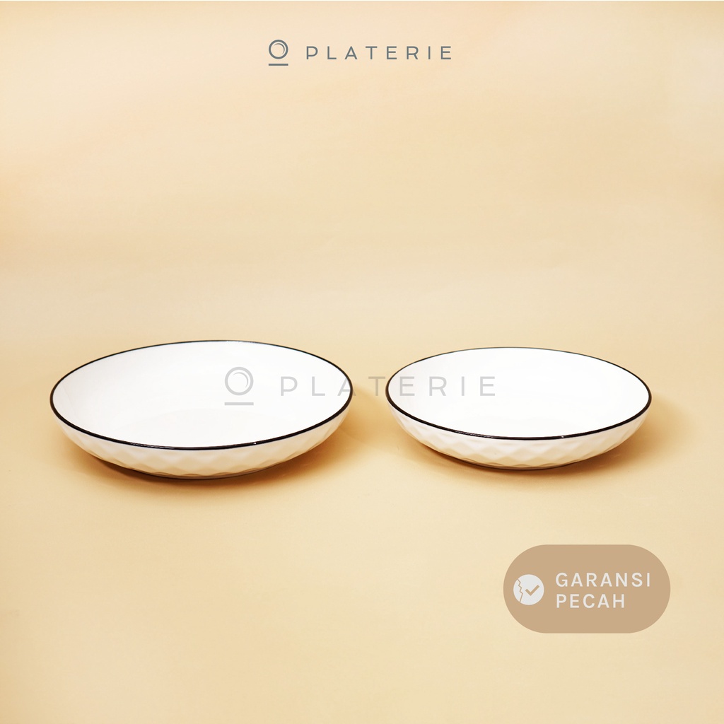 Jual PLATERIE Piring Porcelain Embossed Plate 7 & 8 Inch / 18 & 20 cm ...