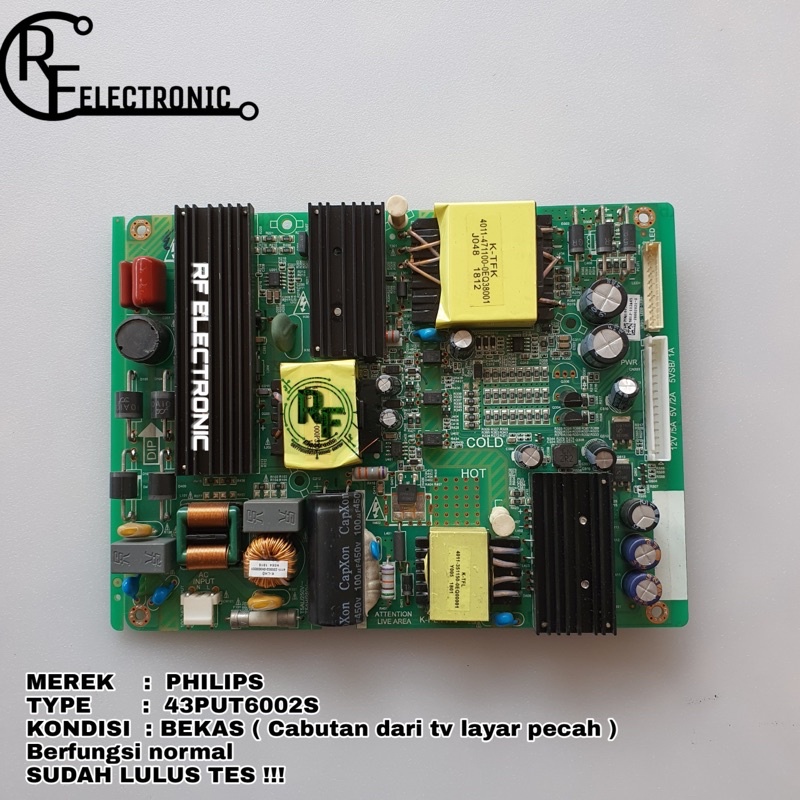 Jual PSU POWER SUPPLY REGULATOR MESIN TV LED PHILIPS 43PUT6002S ...