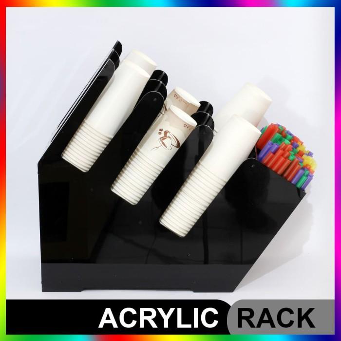 Jual Rak Paper Cup Organizer Double Bar 6 Slot With Straw 031 | Shopee ...