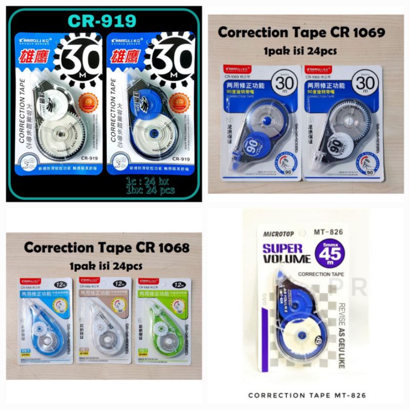 Jual TIP EX KERTAS CAIR TIP EX ROLL BESAR JUMBO 45 M CORRECTION TAPE MT ...