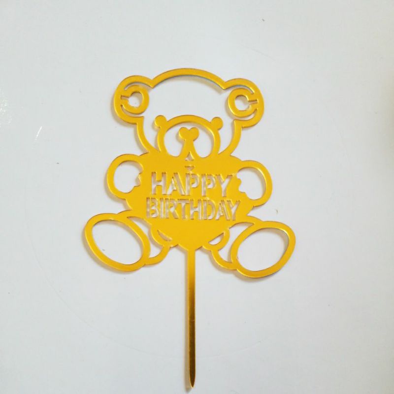Jual CAKE TOPPER HAPPY BIRTHDAY BERUANG | Shopee Indonesia