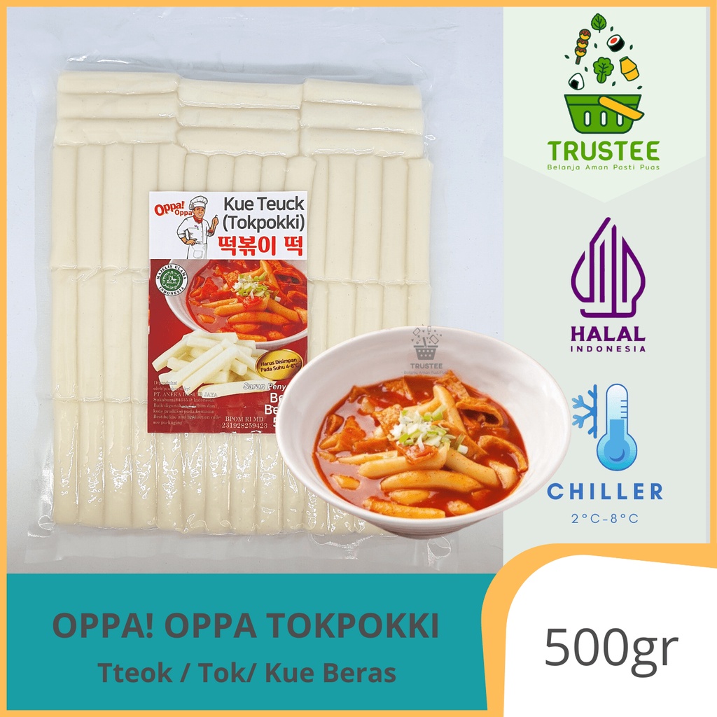 Jual Oppa! Oppa Tteok Tteokbokki Tokpokki Tokpoki Korea Rice Cake Halal 500gr | Shopee Indonesia