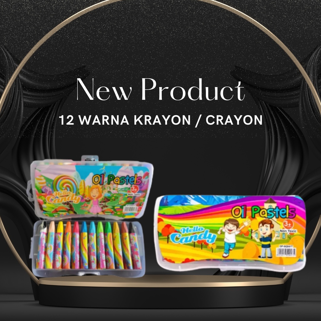 Jual Crayon Set Krayon Besar Anak Oil Pastel 12 Warna Non Toxic ...