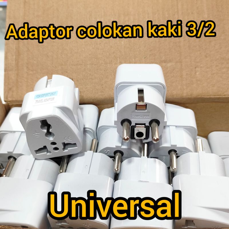 Jual adaptor colokan kaki 3 kaki 2 sambungan colokan kaki 3 kaki 2 | Shopee Indonesia