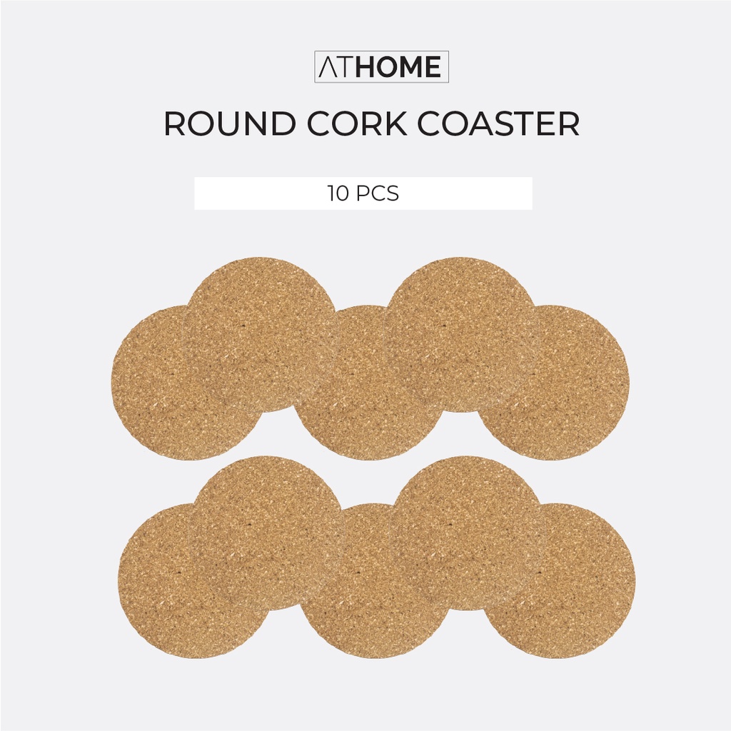 Jual ATHOME Round Cork Coaster / Tatakan Gelas Alas | Shopee Indonesia