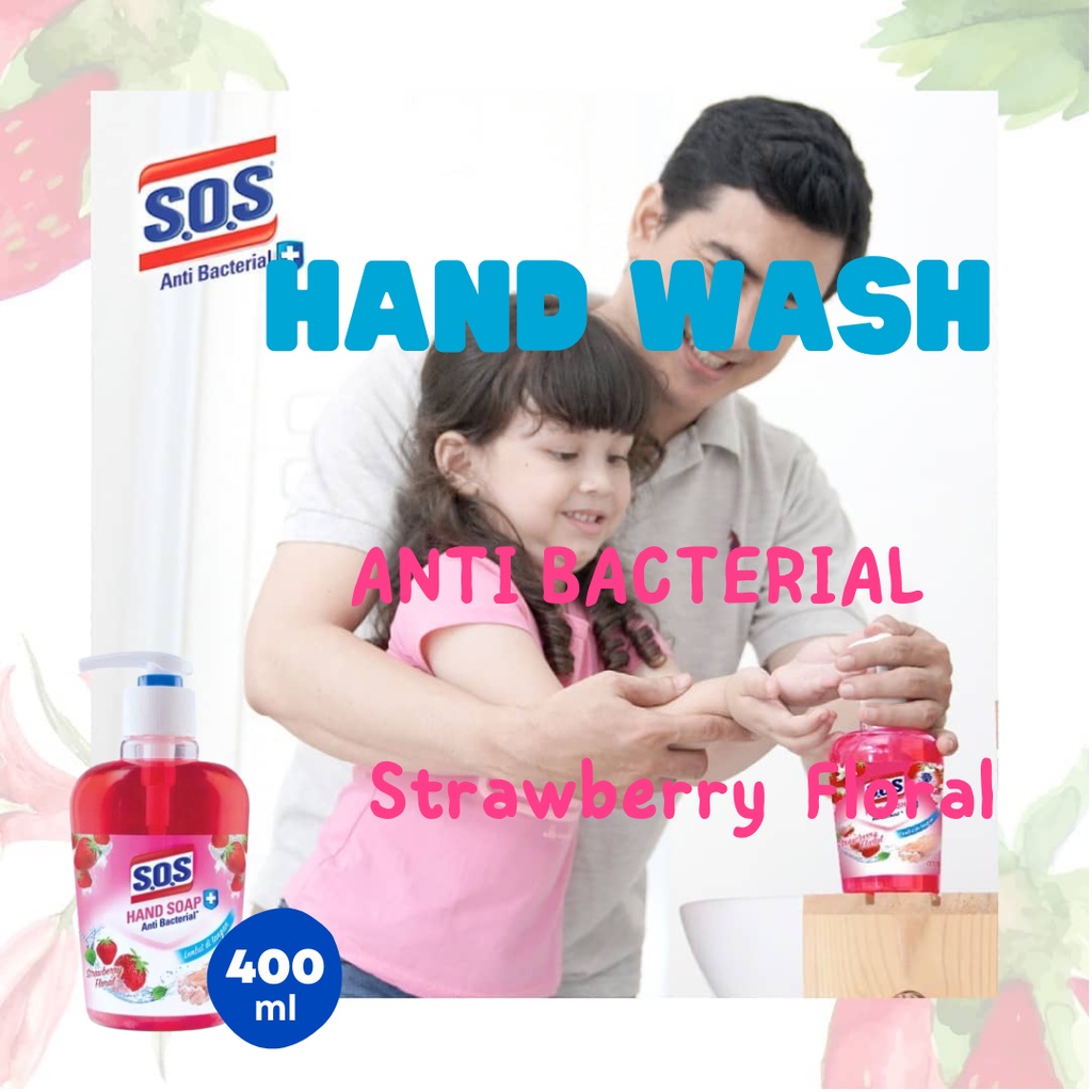 Jual SOS Hand wash Hand Soap Fragrance Anti Bacterial Strawberry Floral ...