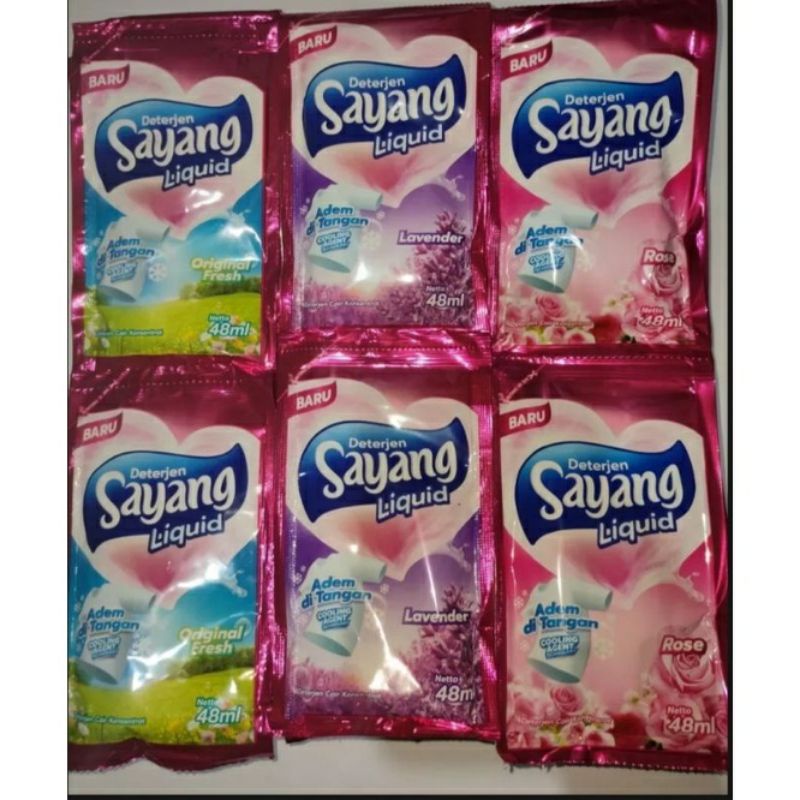 Jual Detergen sayang liquid/cair 48ml sachet isi 12pcs | Shopee Indonesia