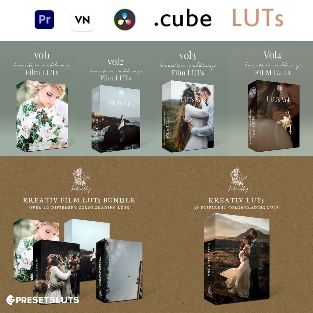 Jual [BISA VN] New Kreativ Wedding LUTs Bundle Vol1 /Vol2 / Vol3 / Vol4 Lengkap Untuk Video ...