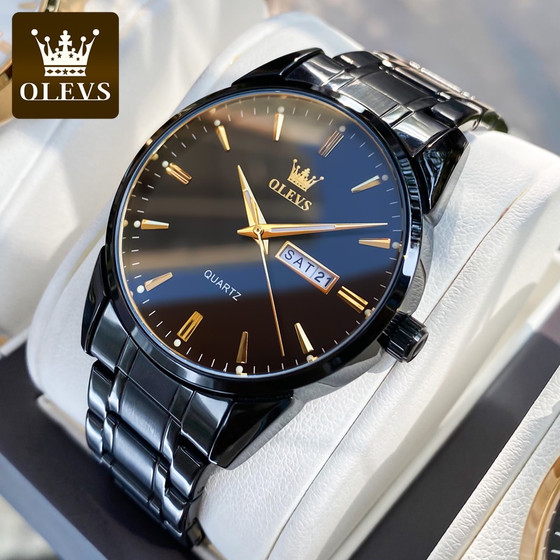 Jual OLEVS Jam Tangan Pria Original Anti Air Tahan Luminous Fashion ...