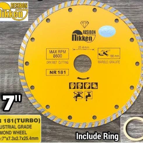 Jual Mata Diamond Wheel 7 Inch Nikken Resibon Turbo Pisau Potong ...