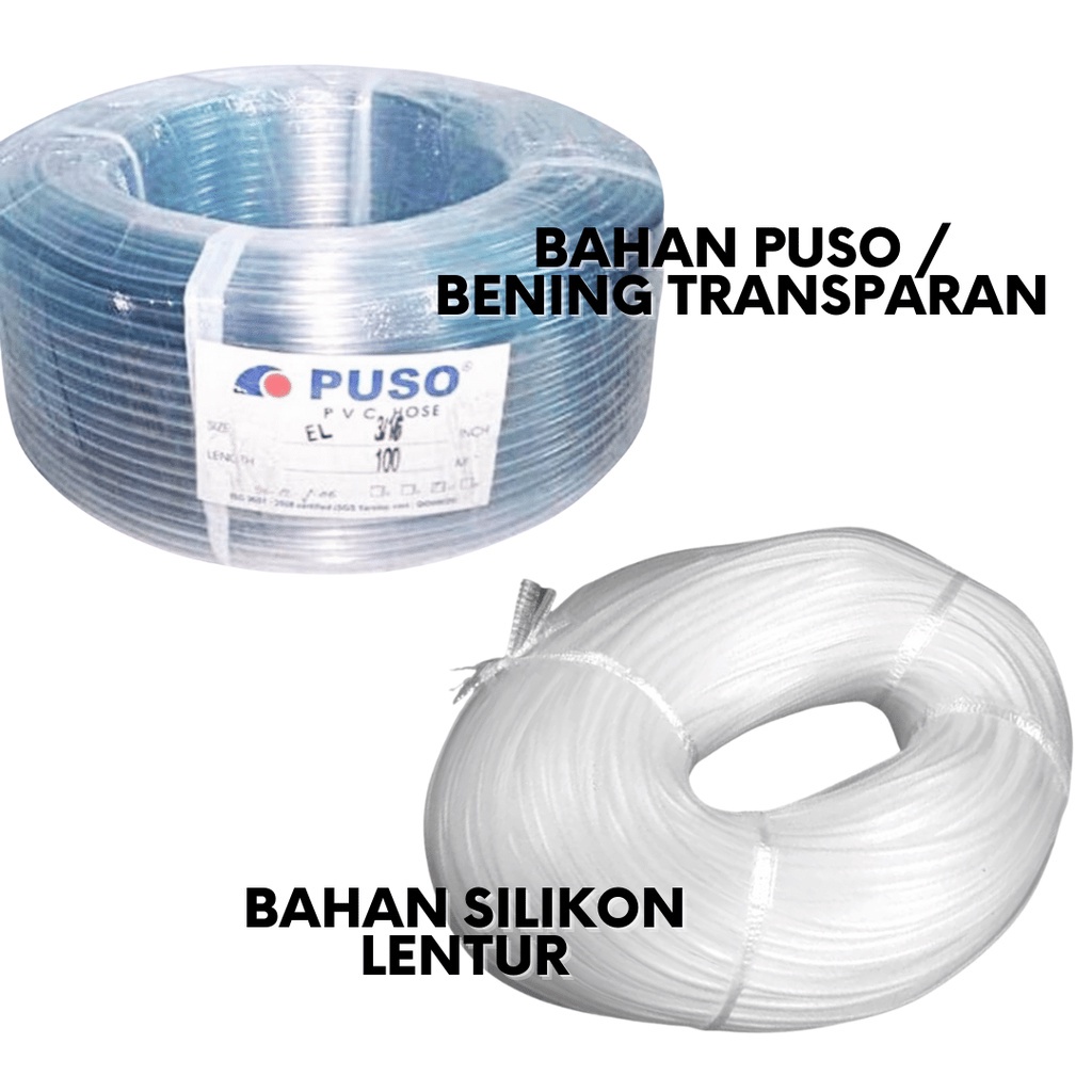 Jual Selang Aerator Roll Elastis 3/16" Bening Transparan Silikon Slang ...
