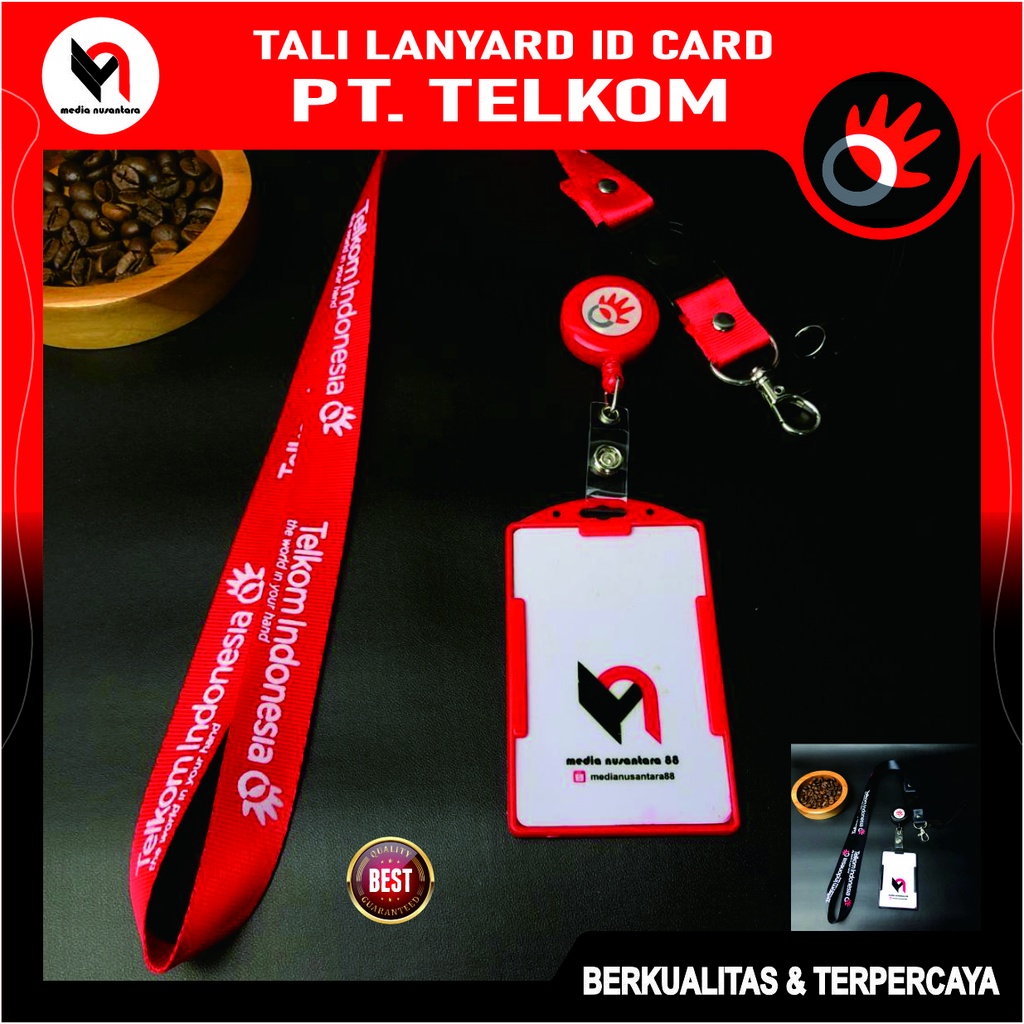 Jual PT Telkom Lanyard gantungan Id Card dan Holder/tempat Id Card ...