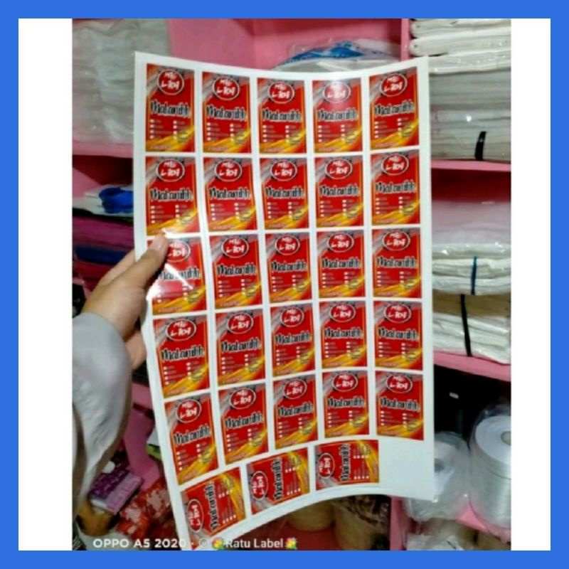 Jual Cetak Print Kertas Label Stiker Sticker Nama Waterproof Mirror A3 ...