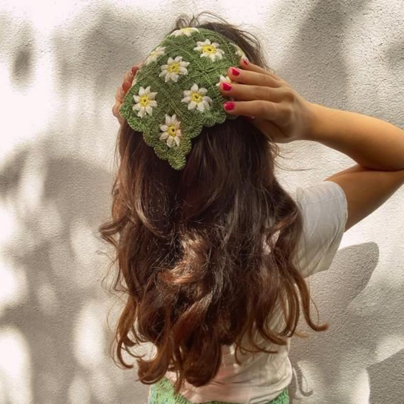 Jual Crochet Bandana / Crochet Headband/ Bando Rajut / Bandana Rajut ...