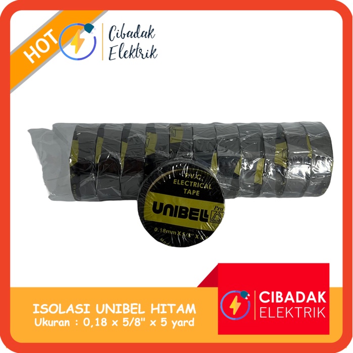 Jual ISOLASI HITAM UNIBEL / ISOLASI / ISOLASI LISTRIK PVC | Shopee ...