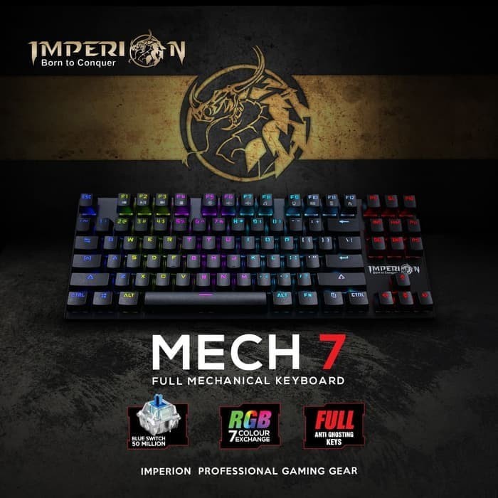 Jual KEYBOARD GAMING MECHANICAL IMPERION MECH 7 RGB | Shopee Indonesia