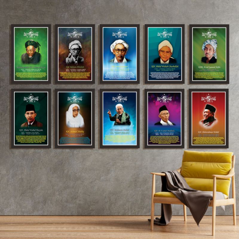 Jual Hiasan Dinding Wall Decor Poster Tokoh Nasional Ulama NU Poster ...