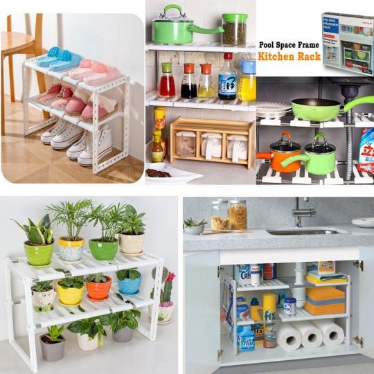 Jual Pool Space Arrangement Frame Rak Portable Serbaguna Kitchen Rack ...