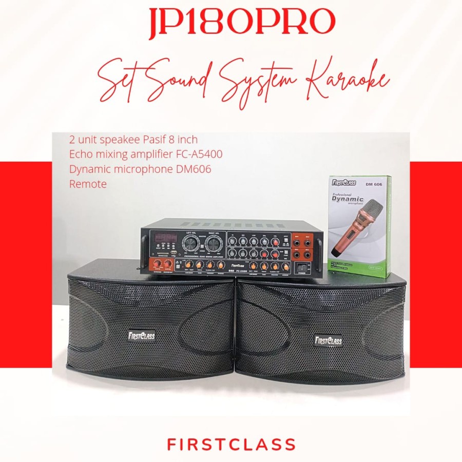Jual PAKET SOUND SYSTEM 8 INCH FIRSTCLASS JP 180 PRO SOUND SYSTEM SET ...