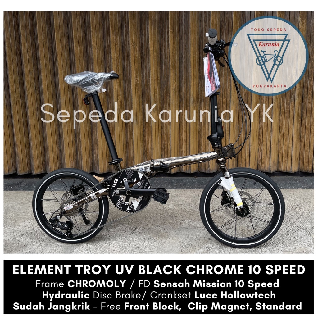 Jual Element Troy X UV 10 Speed Black Chrome - Sepeda Lipat 16 inch ...