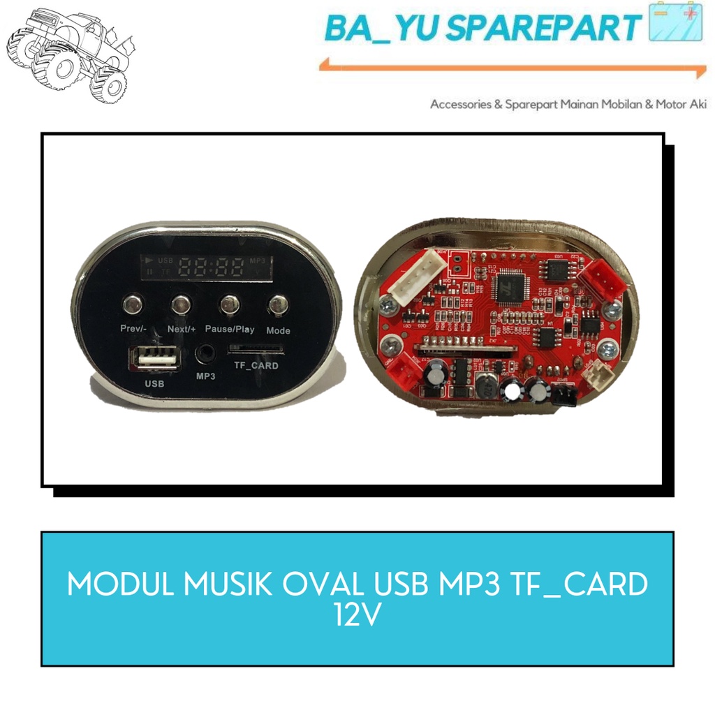 Jual MODUL MUSIK OVAL MP3 USB TF CARD MOBILAN AKI 12V | Shopee Indonesia
