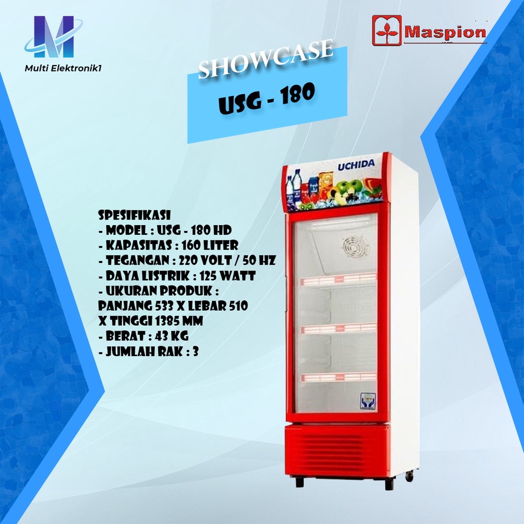 Jual MASPION Display Showcase USG180 / Cooler Display MASPION USG-180 ...