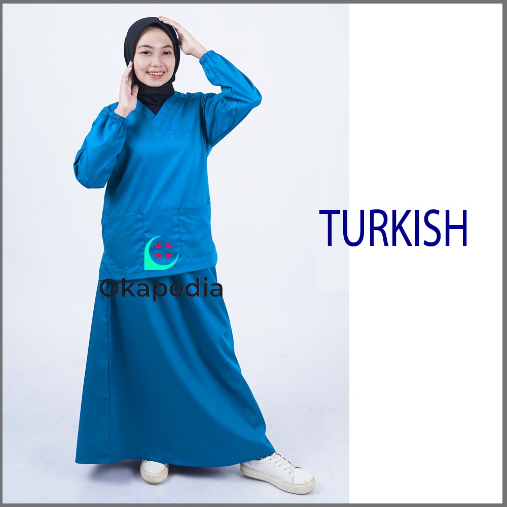 Jual baju ok oka lengan panjang setelan rok american drill | Shopee ...