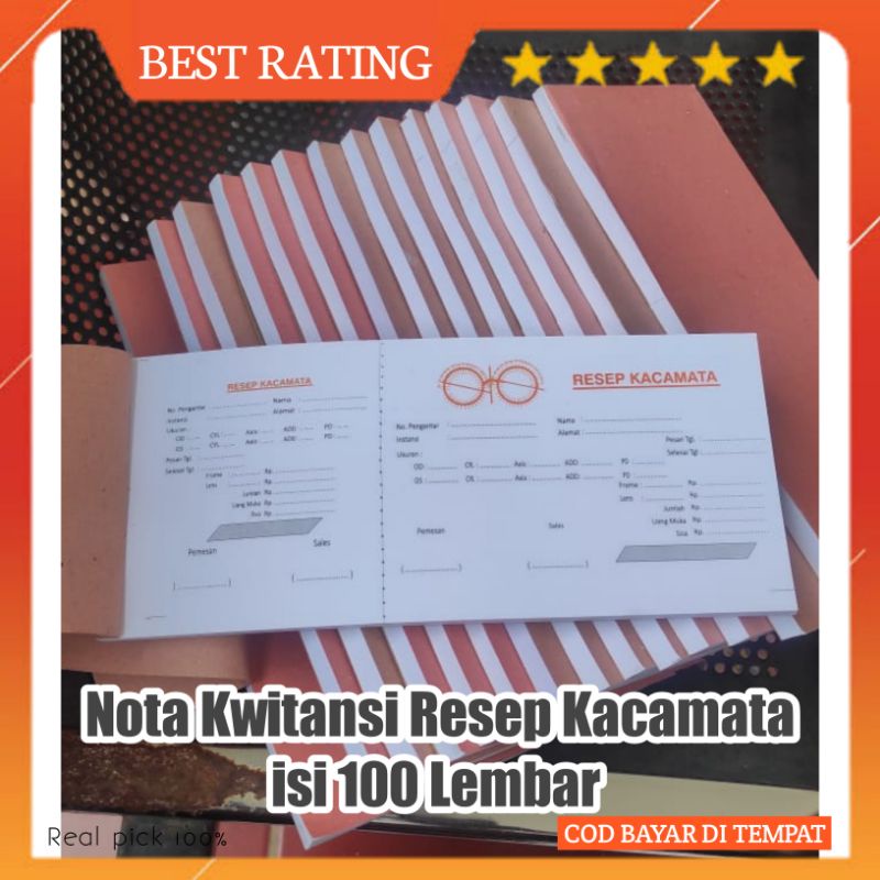 Jual TERBARU Resep Kacamata Nota Pembelian / Kwitansi Lunas Kacamata ...