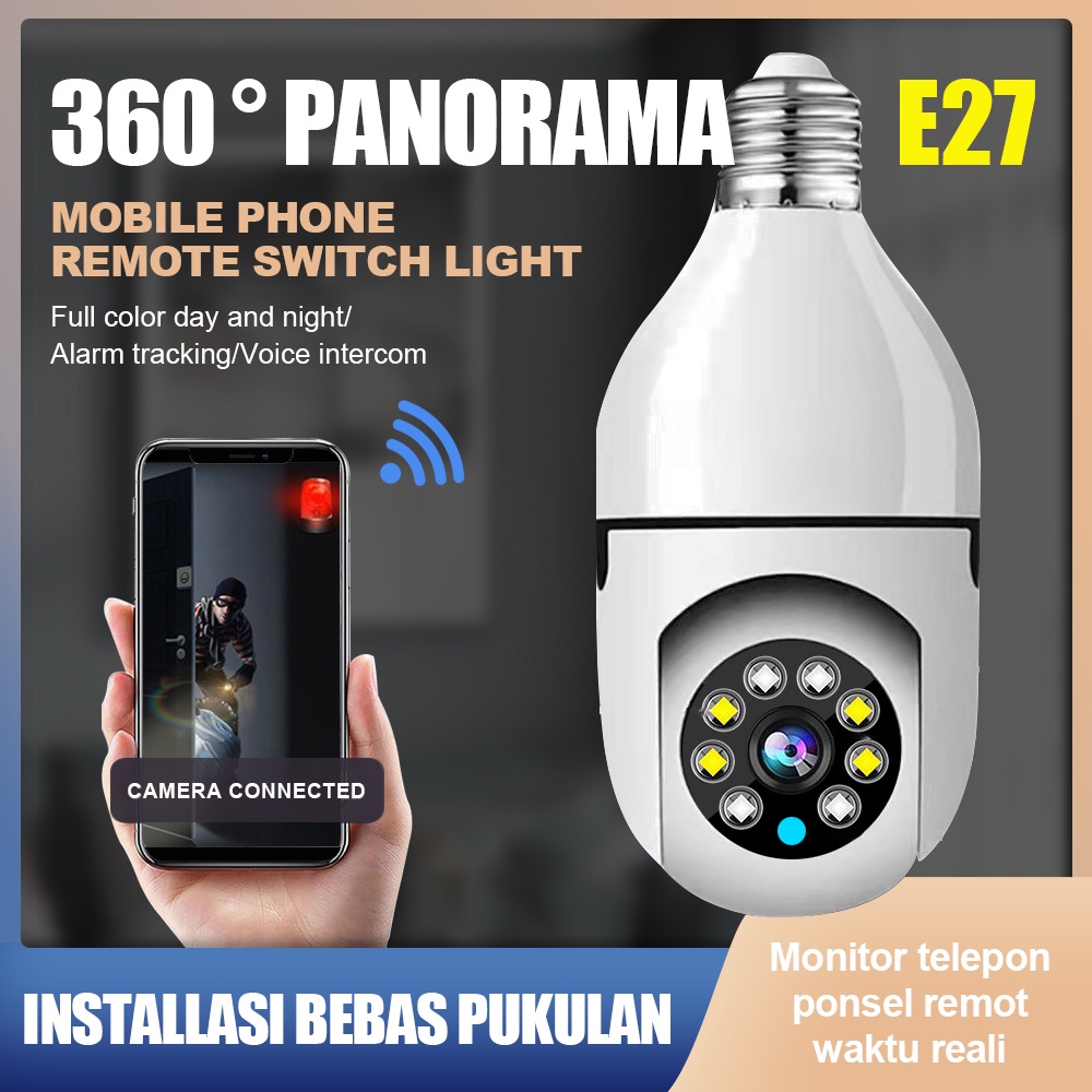 Jual Smart wireless IP camera CCTV Lampu E27 Kamera CCTV Wifi Lampu ...