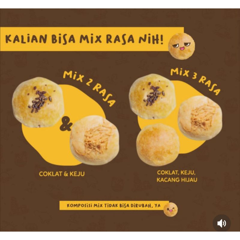 Jual PIA EIJI OLEH OLEH KHAS BALI, RASA MIX(mix 2rasa coklat,keju)(mix3 rasa coklat,kacang ijo ...