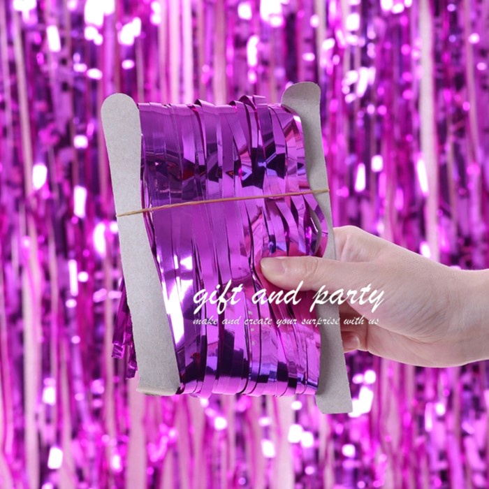 Jual Tirai Foil Pink / Back Drop Rumbai / Tirai Rumbai / Foil Curtains ...