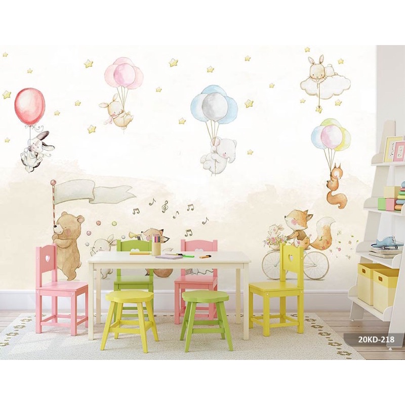 Jual Wallpaper Dinding Custom Mural Kamar Anak Happy Kids | Shopee ...