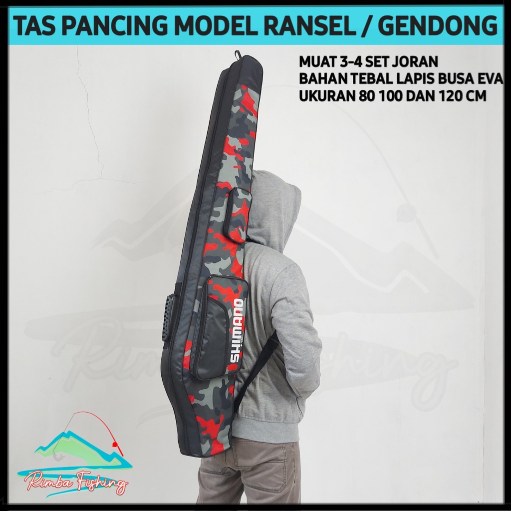 Jual Tas Pancing Ransel Jumbo Muat 3-4 Set Joran pancing Ukuran 80 Cm ...