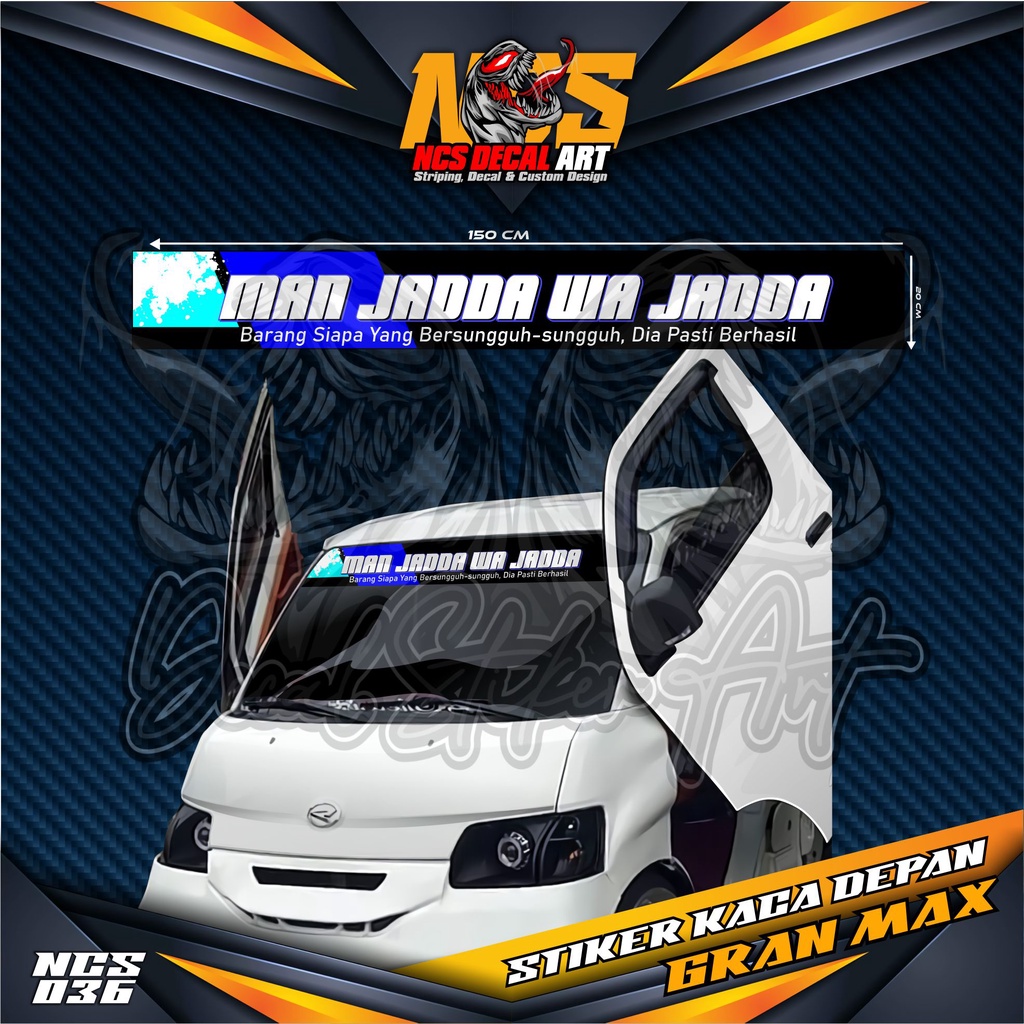 Jual Stiker Decal Kaca Depan BISMILLAH ARAB All Mobil Pick Up Bisa ...