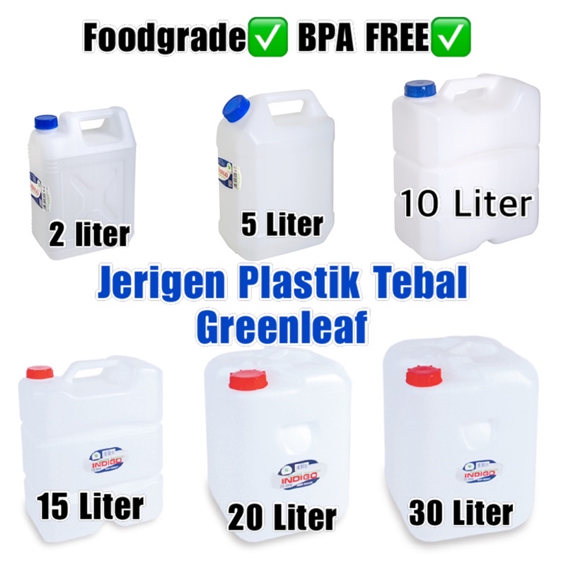 Jual Jerigen Plastik Putih BARU 10 Liter FOODGRADE GREENLEAF ASLI TEBAL | Shopee Indonesia