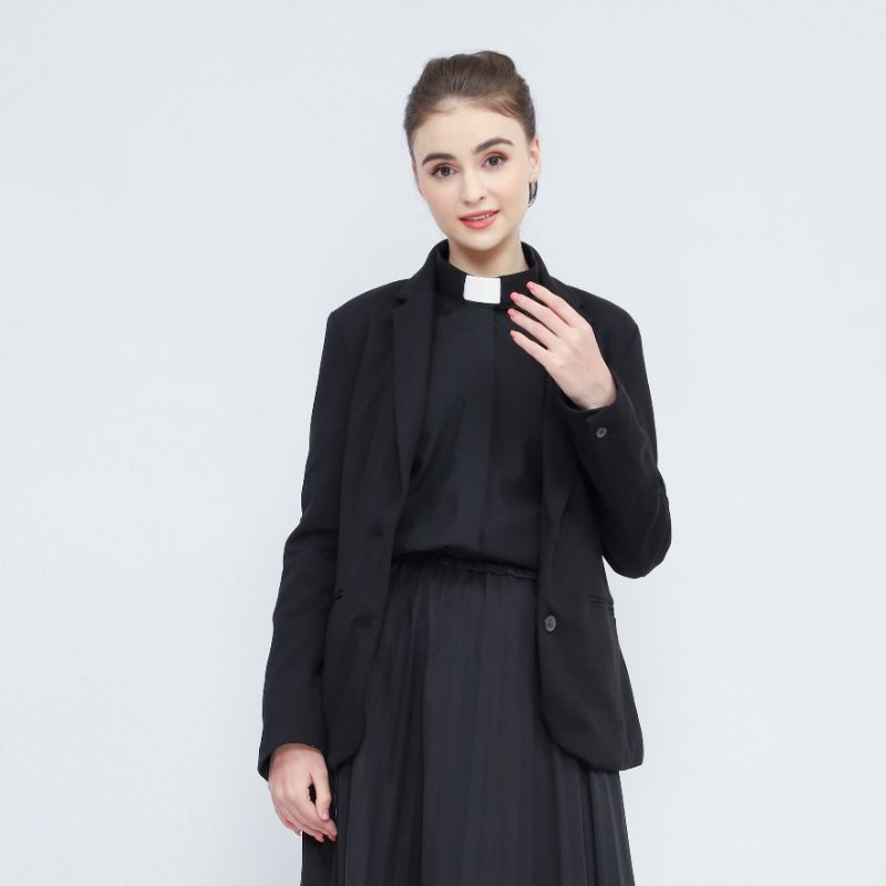 Jual Pendeta Wanita - Kemeja Collar Panjang Polos - Cotton Tropical - Jos Miracle Bandung ...