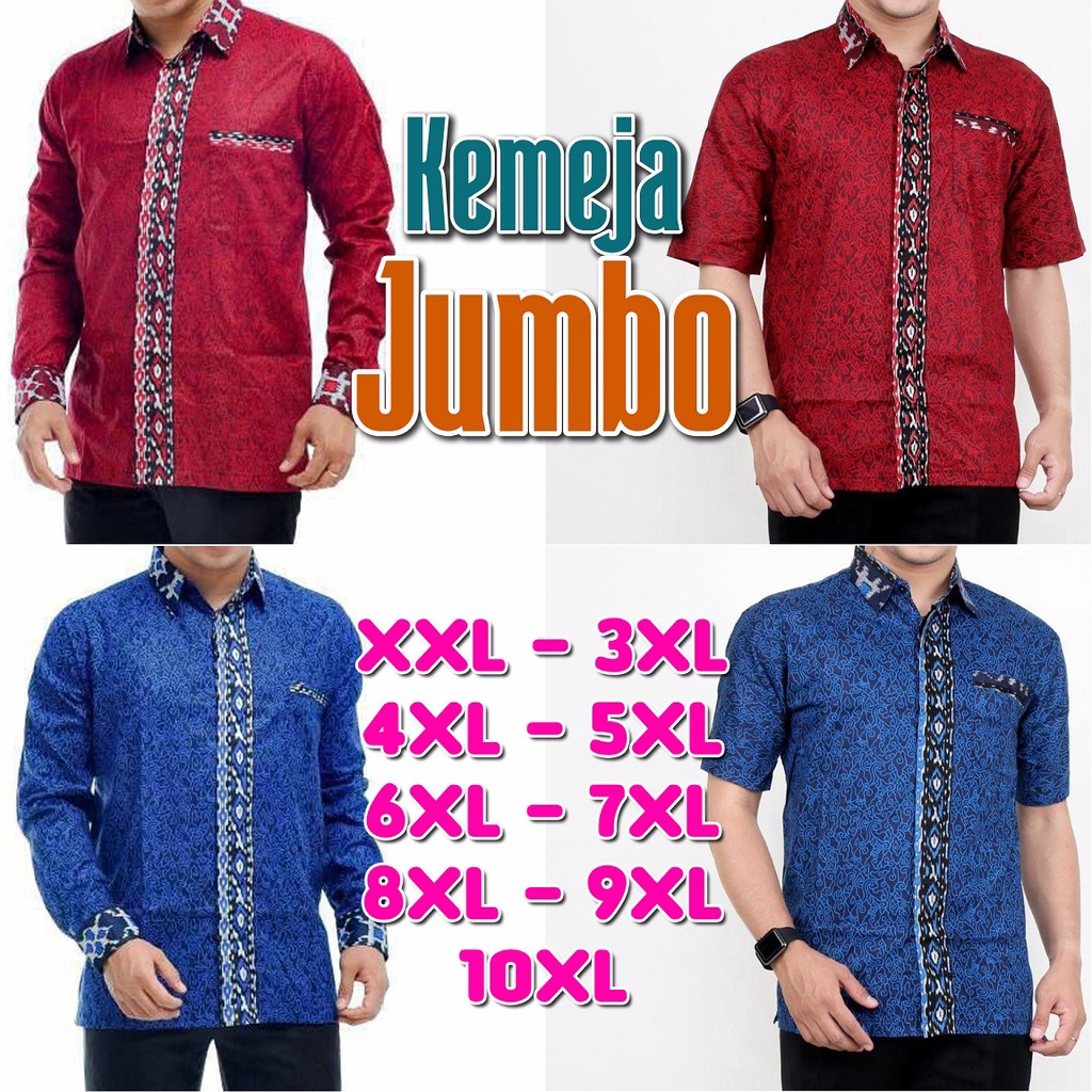 Jual COD - KEMEJA BATIK JUMBO - BATIK PRIA - KEMEJA BATIK LENGAN PANJANG - KEMEJA BATIK JUMBO ...
