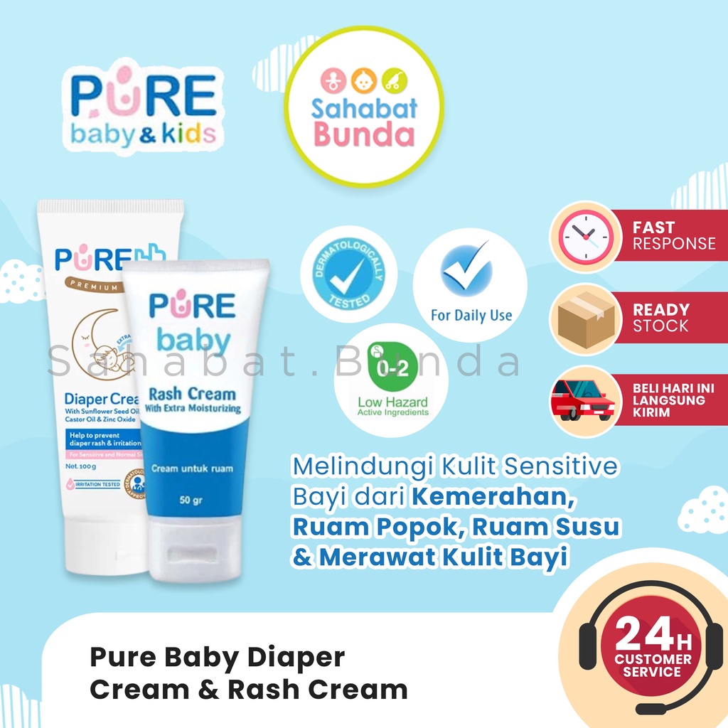 Jual PURE Baby Rash Cream 50g Diaper Krim Ruam Popok BB | Shopee Indonesia