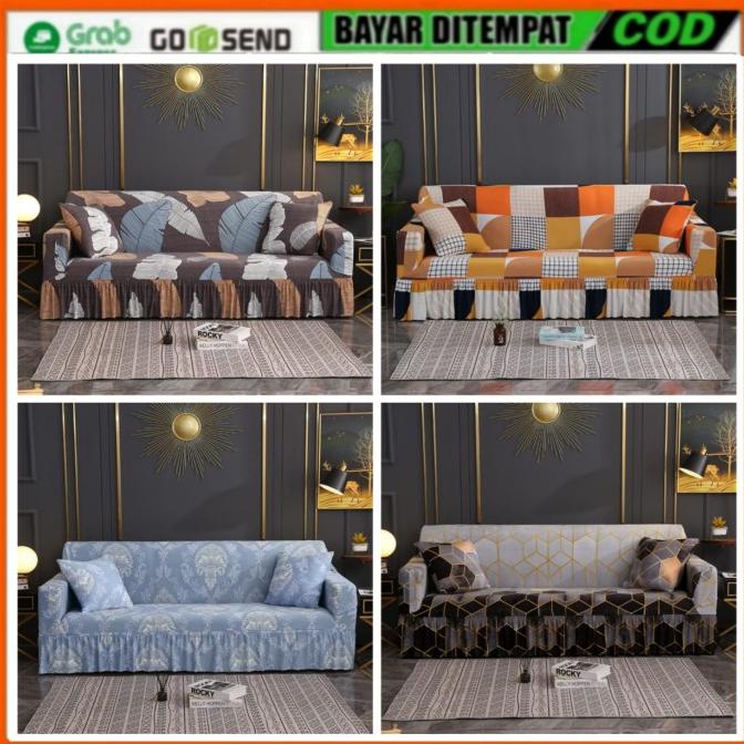 Jual COVER SOFA 1 2 3 4 SEATER SARUNG SOFA KURSI TAMU SEATER L SHAPED ...
