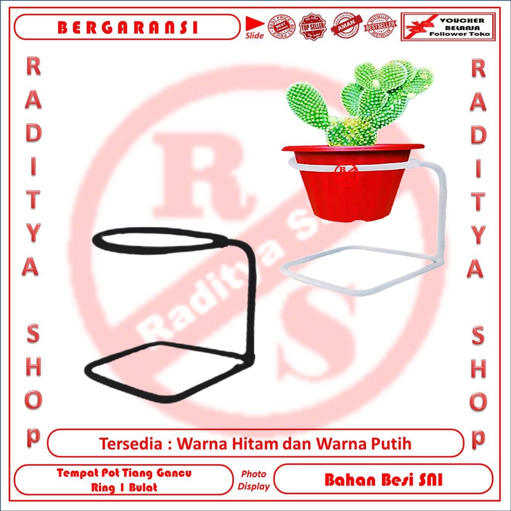 Jual Standing Pot Meja 1 Ring Bulat Tiang Bentuk Gancu | Raditya Shop ...