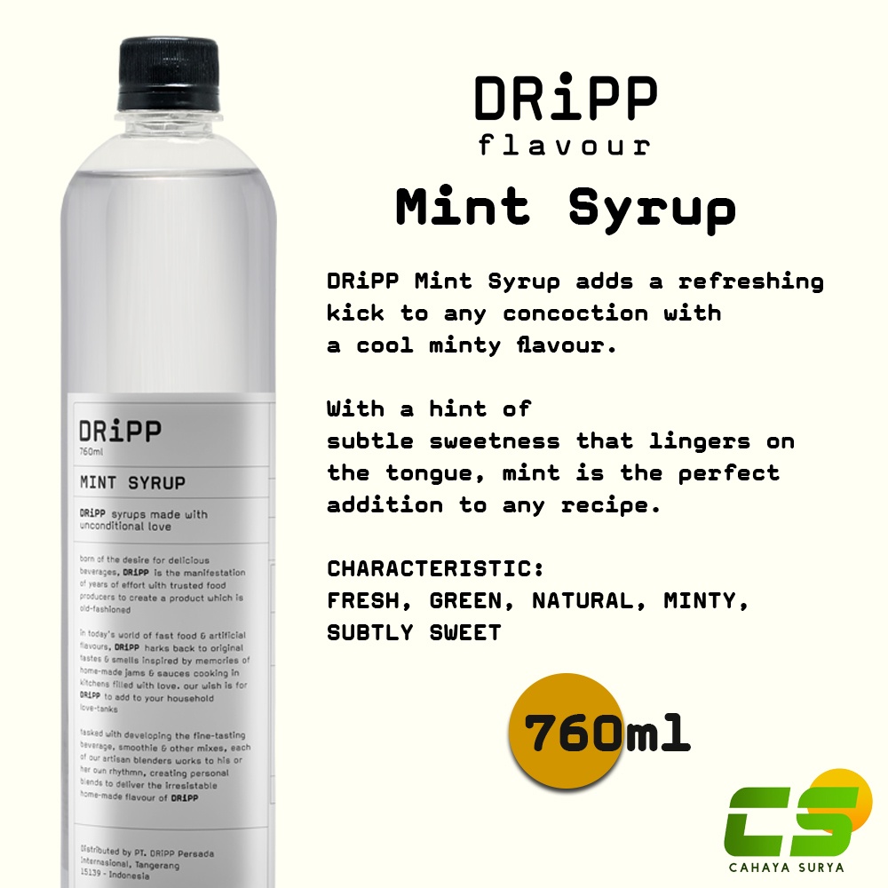 Jual Dripp Sirup / Syrup - Mint Syrup 760 ml ( Sirup Mint ) | Shopee ...