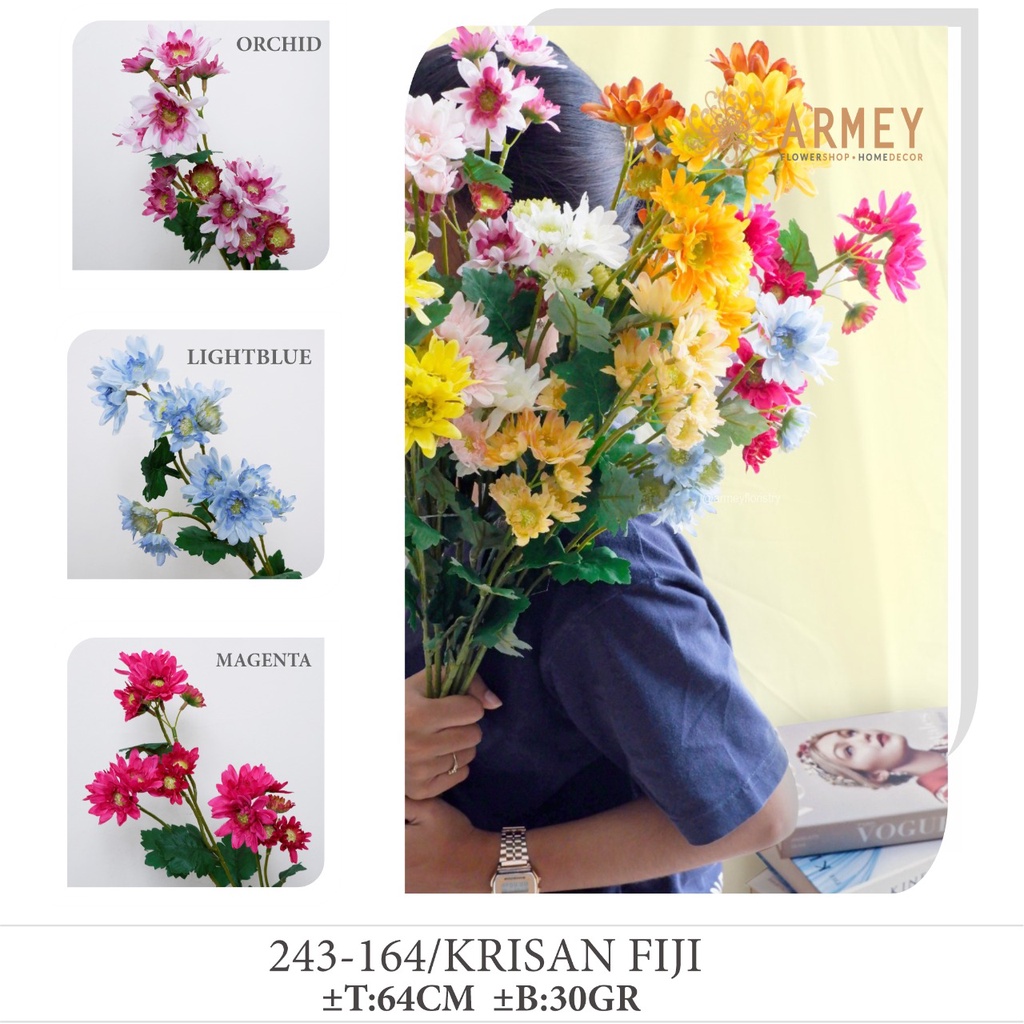Jual Armey Floristry bunga rose palsu plastik tanaman hias artificial ...