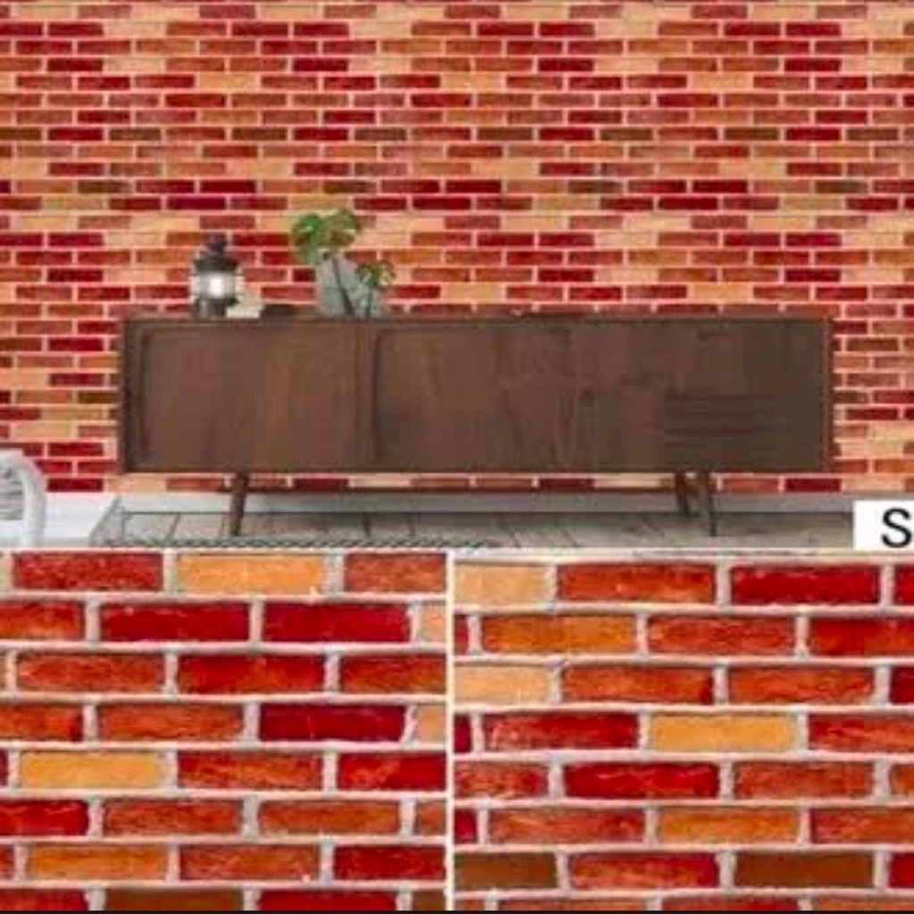 Jual WALLPAPER DINDING MURAH / WALLPAPER STICKER MOTIF BATU BATA ...